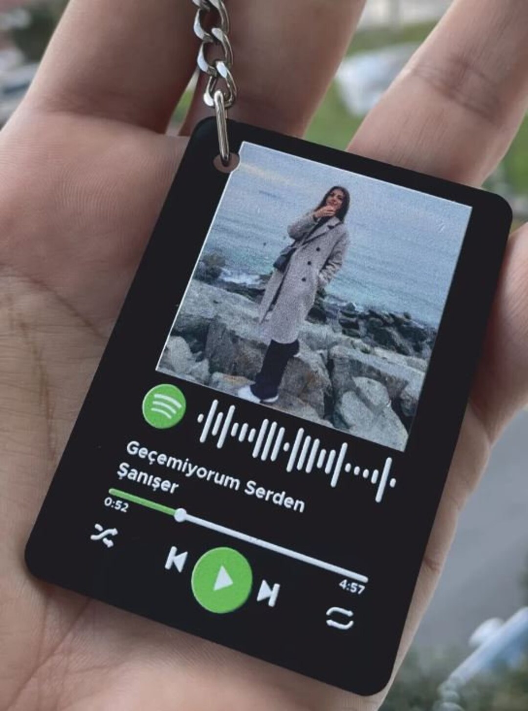 Personalized Photo Spotify Barcode Keychain Black 2 Pieces - Etsy