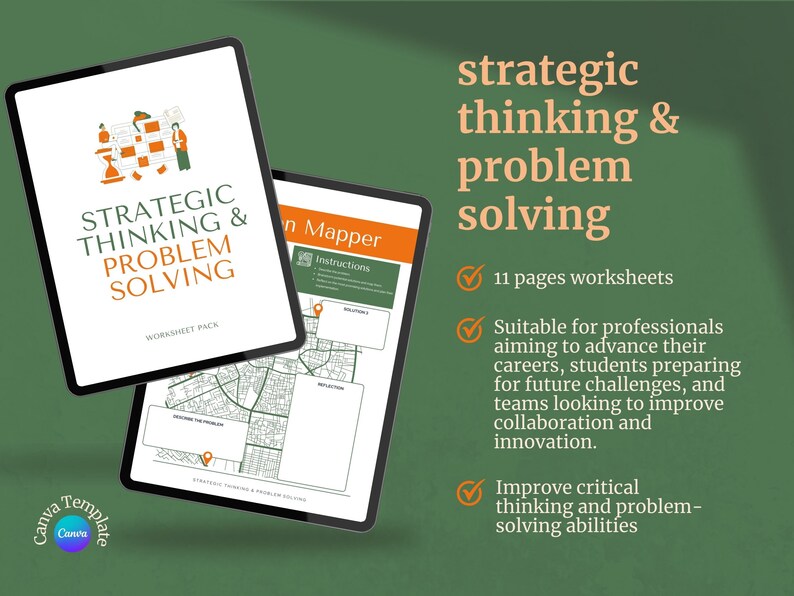 Strategic Thinking & Problem Solving Worksheets - Etsy