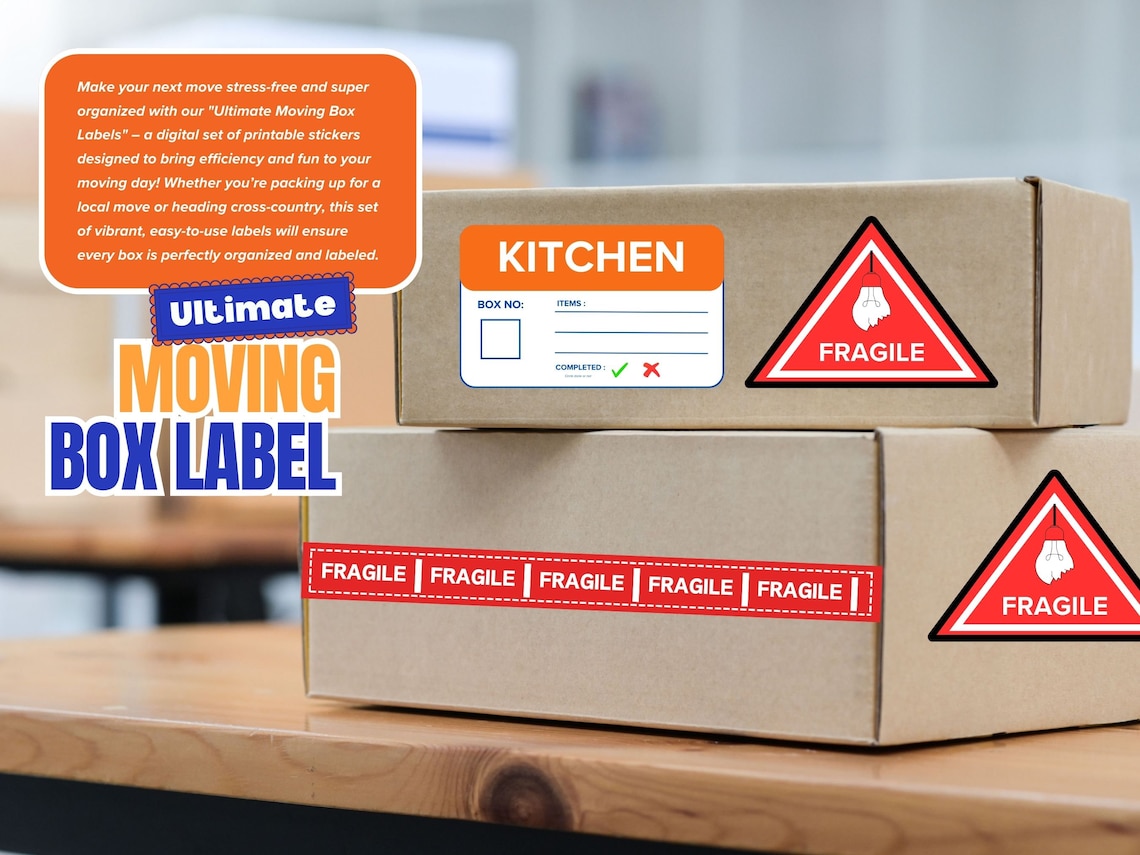Ultimate Moving Box Labels - Digital Sticker Set - Etsy