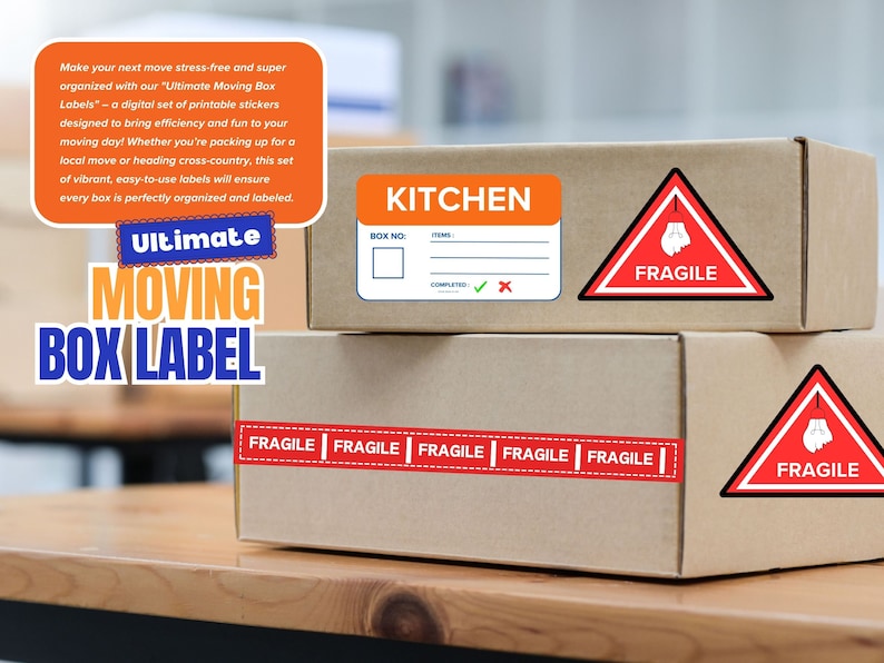 Ultimate Moving Box Labels - Digital Sticker Set - Etsy