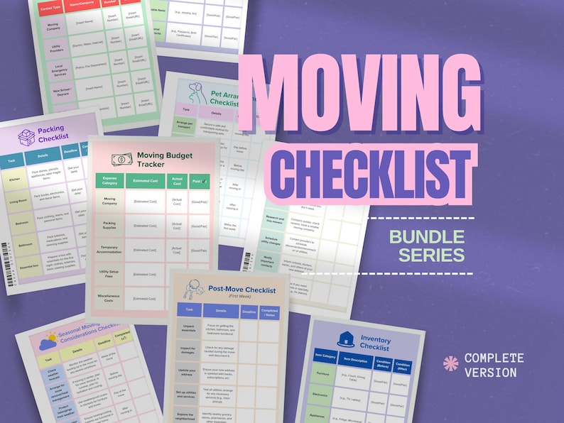 Moving Made Easy: the Ultimate Checklist Bundle - Etsy