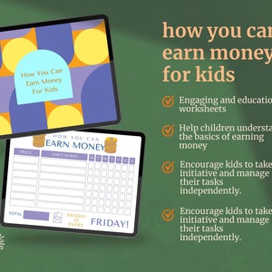 Earn Money for Kids Worksheets Done for You - Etsy