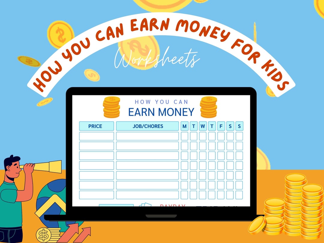 Earn Money for Kids Worksheets Done for You - Etsy