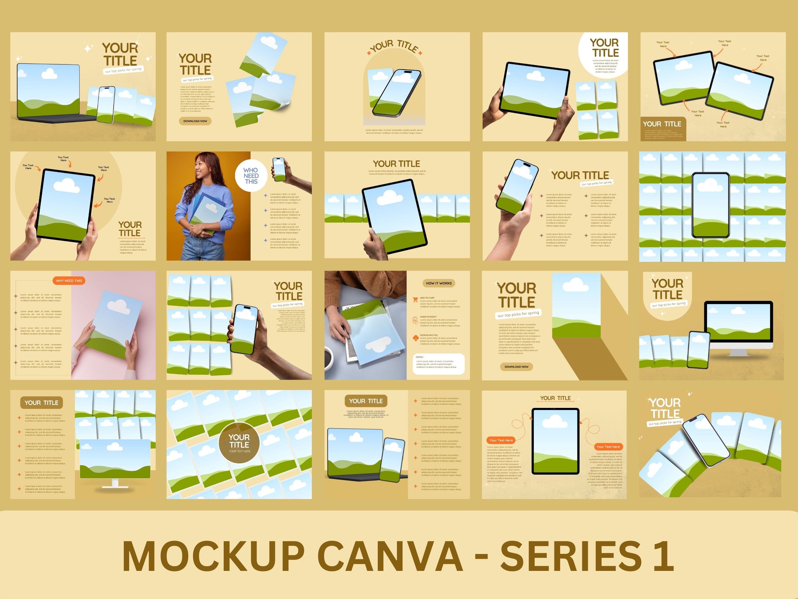 Canva Mockup Series 1: Your Ultimate Toolkit for Stunning Digital Product Presentations - Etsy