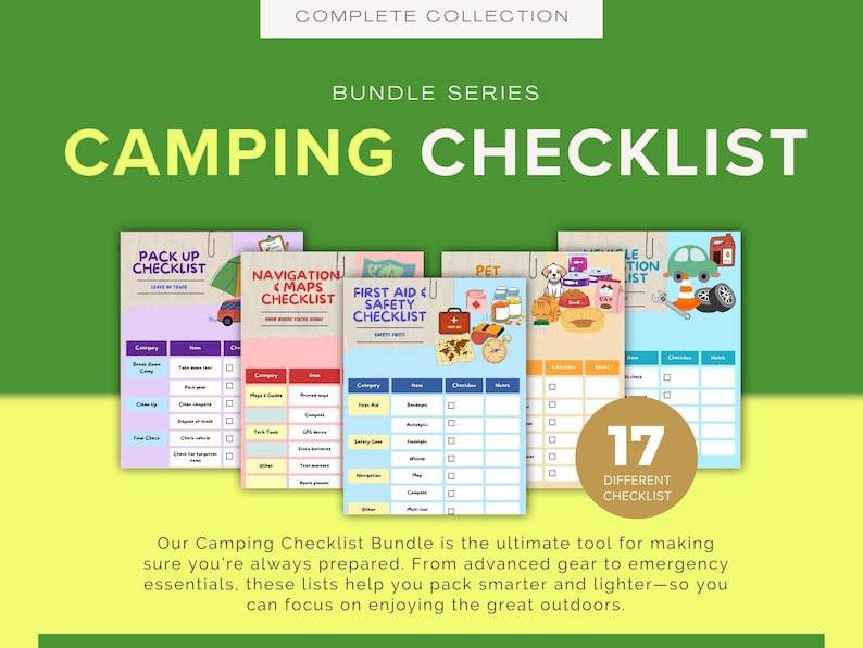 Camp Smart: the Ultimate Camping Checklist Bundle - Etsy