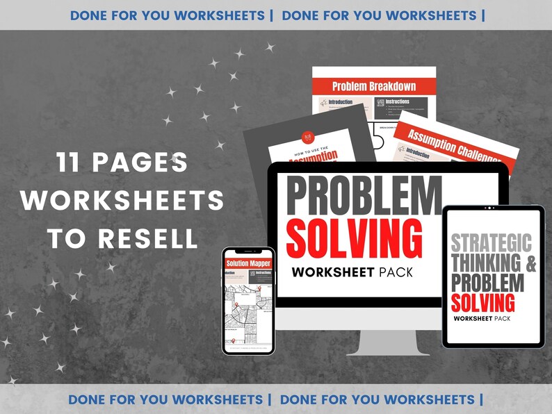 Strategic Thinking & Problem Solving Worksheets Done for You - Etsy