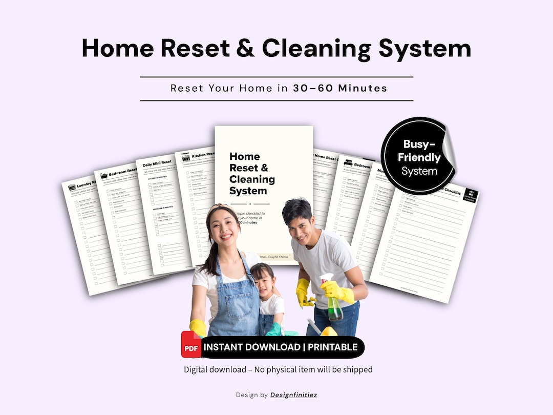 Home Cleaning Checklist | Minimalist Daily & Weekly Reset (PDF) - Etsy