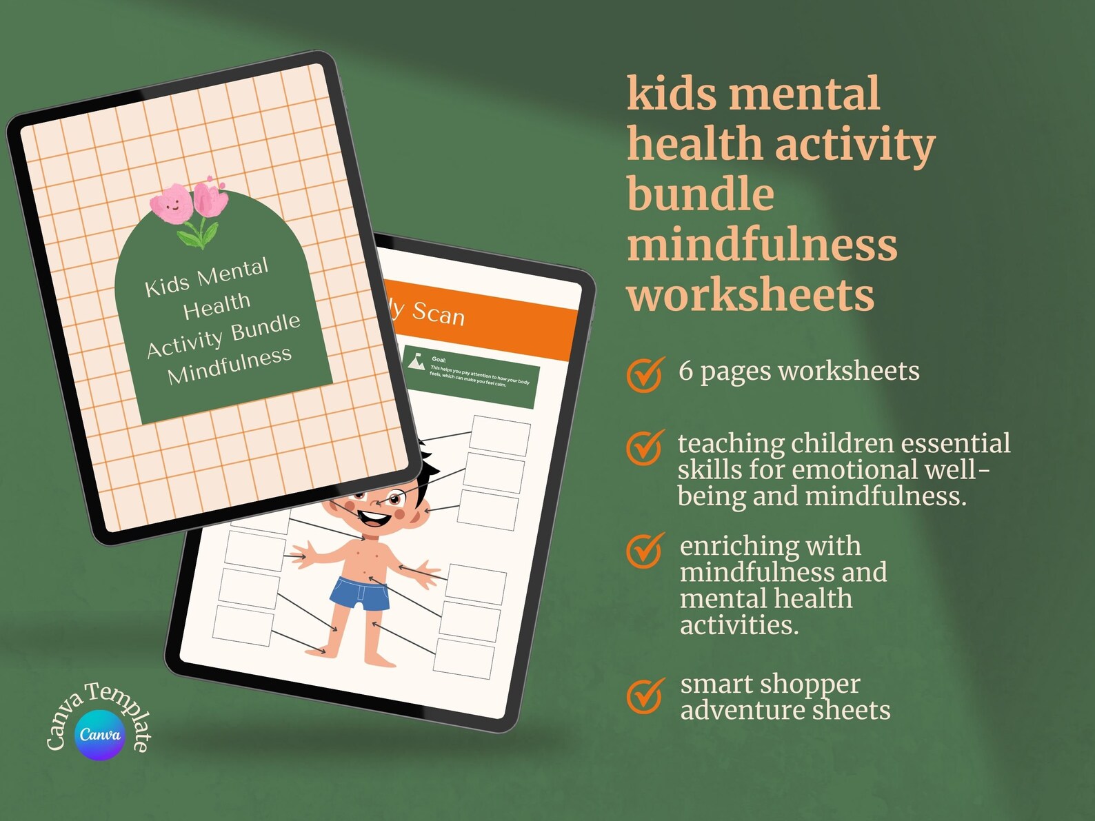 Kids Mental Health Activity Bundle Mindfullness - Etsy