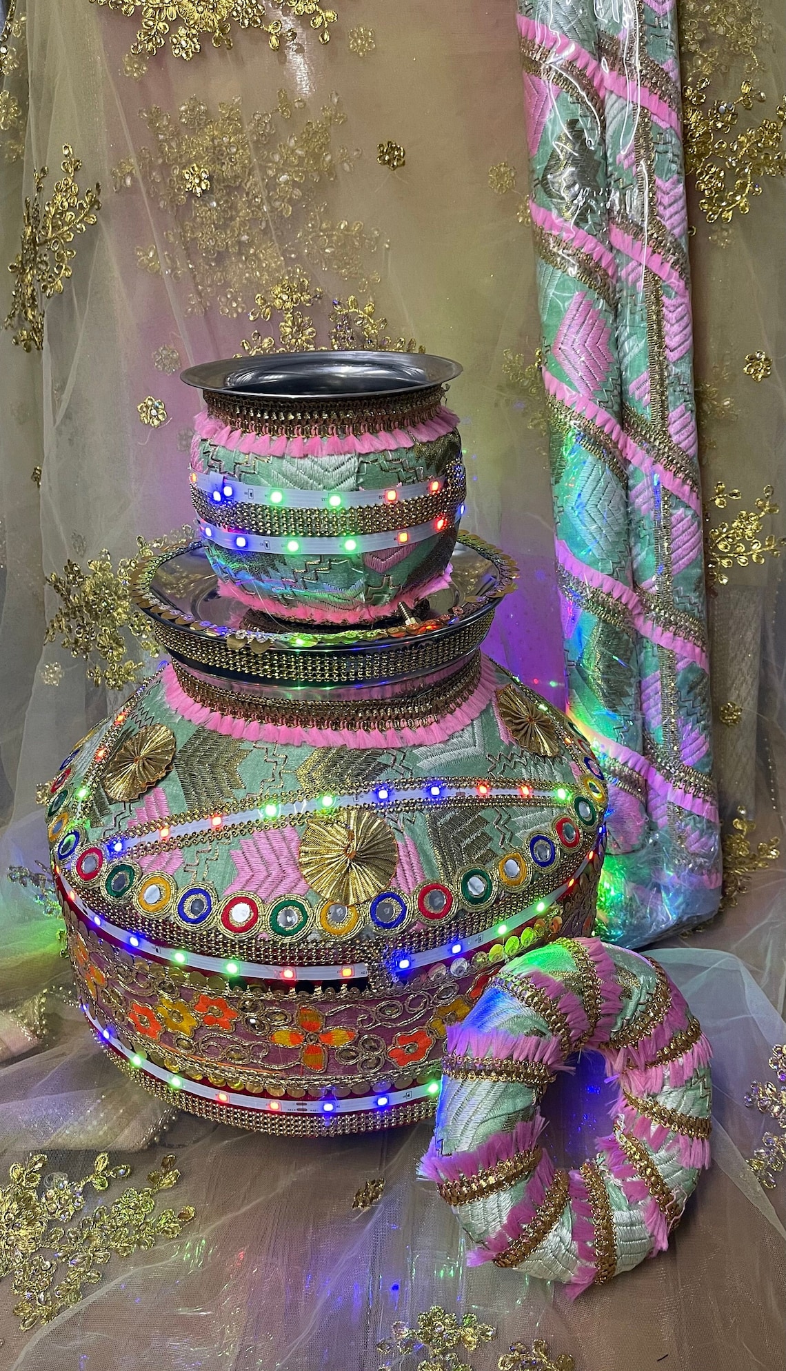 Light up Jaggo Jago Karoli Set With Danda & Binu, Punjabi Sikh Wedding ...