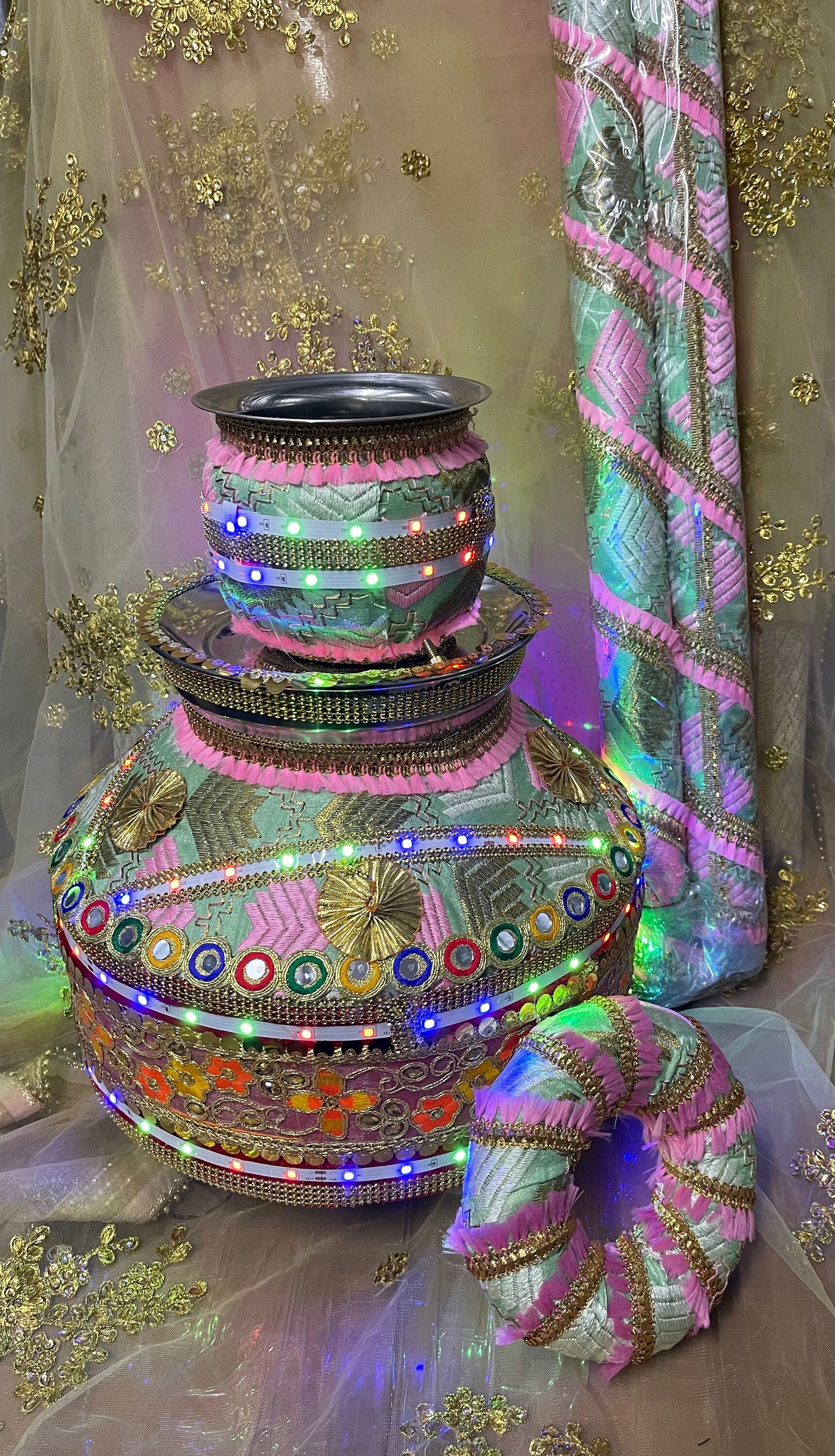 Light up Jaggo Jago Karoli Set With Danda & Binu, Punjabi Sikh Wedding ...