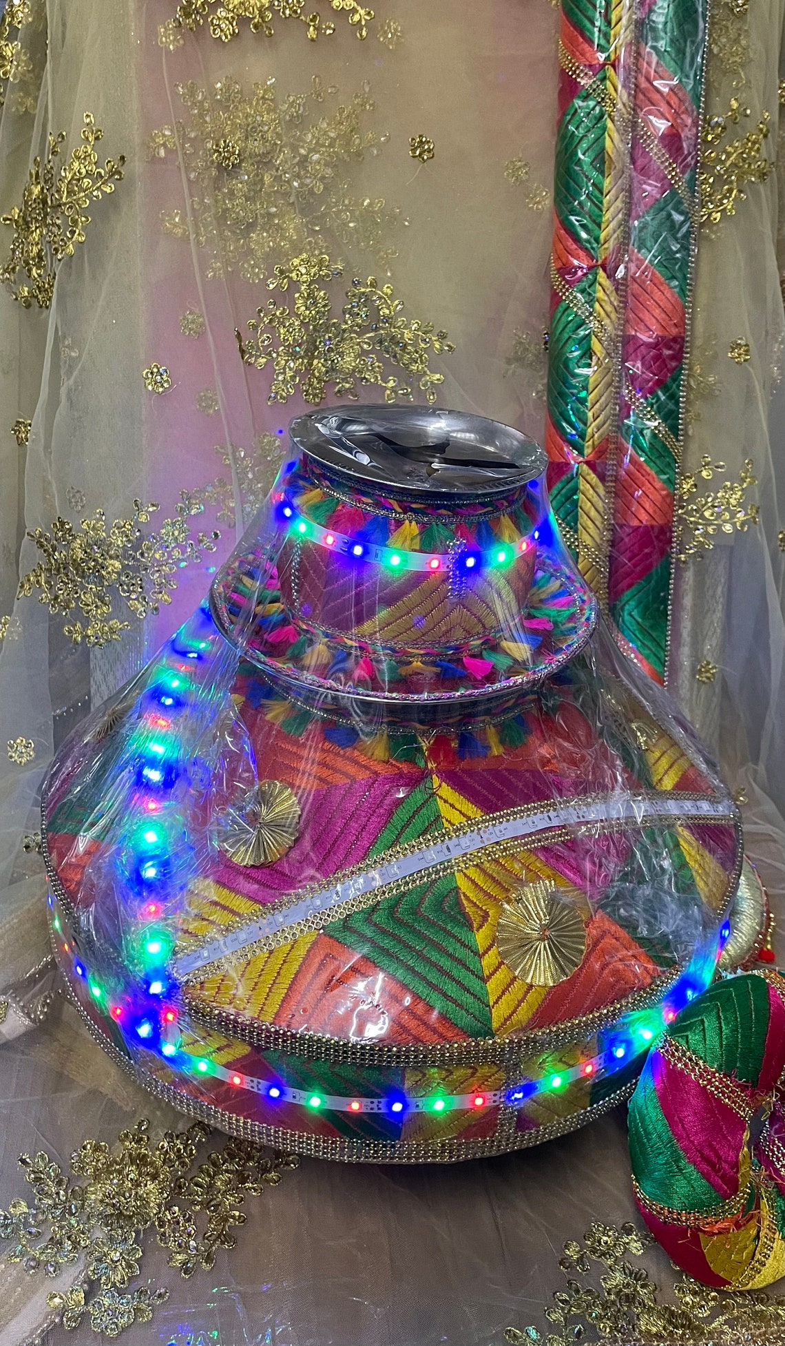 Light up Jaggo Jago Karoli Set With Danda & Binu, Punjabi Sikh Wedding ...