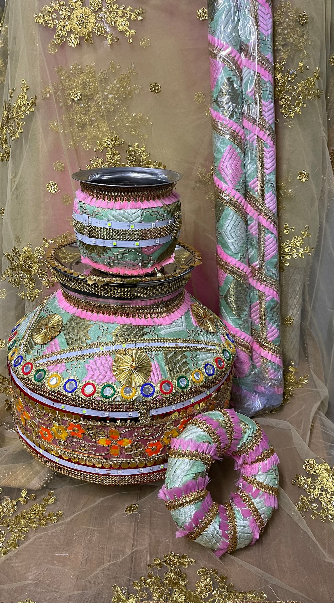 Light up Jaggo Jago Karoli Set With Danda & Binu, Punjabi Sikh Wedding ...