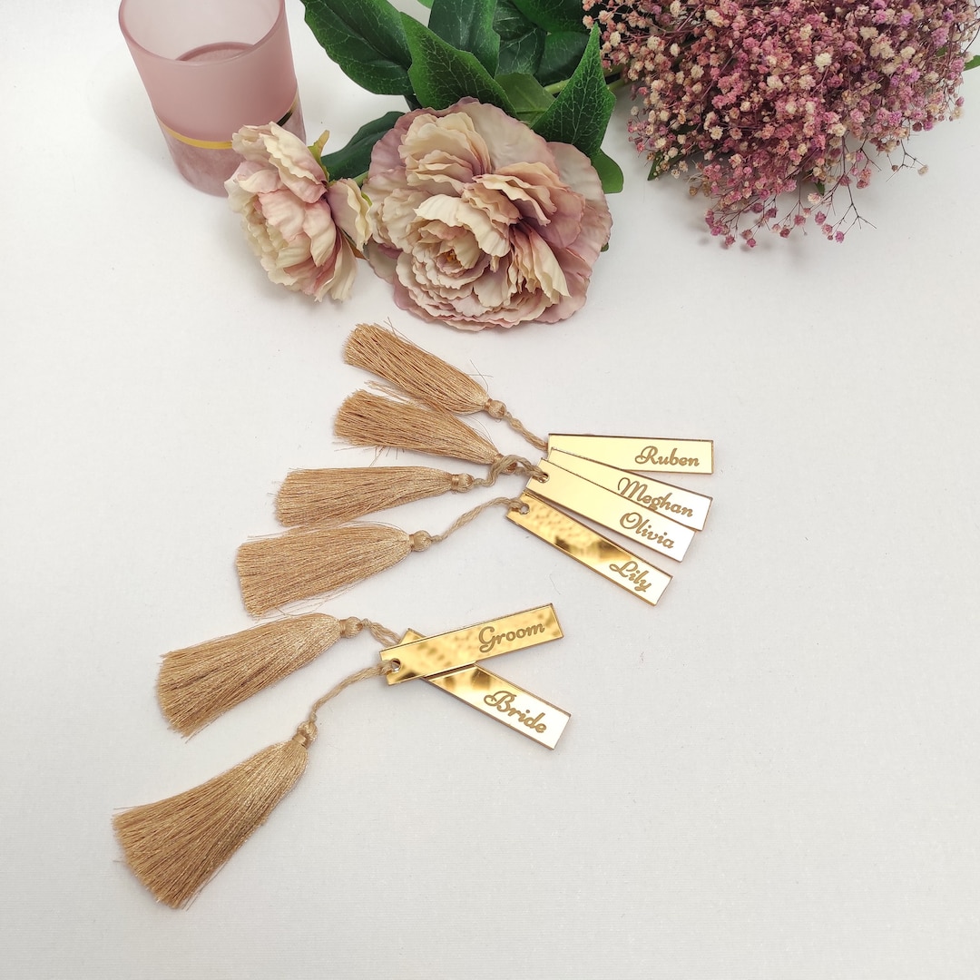 Personalized Fringe Name Tag Favor, Celebration Name Tag Favor, Baptism ...