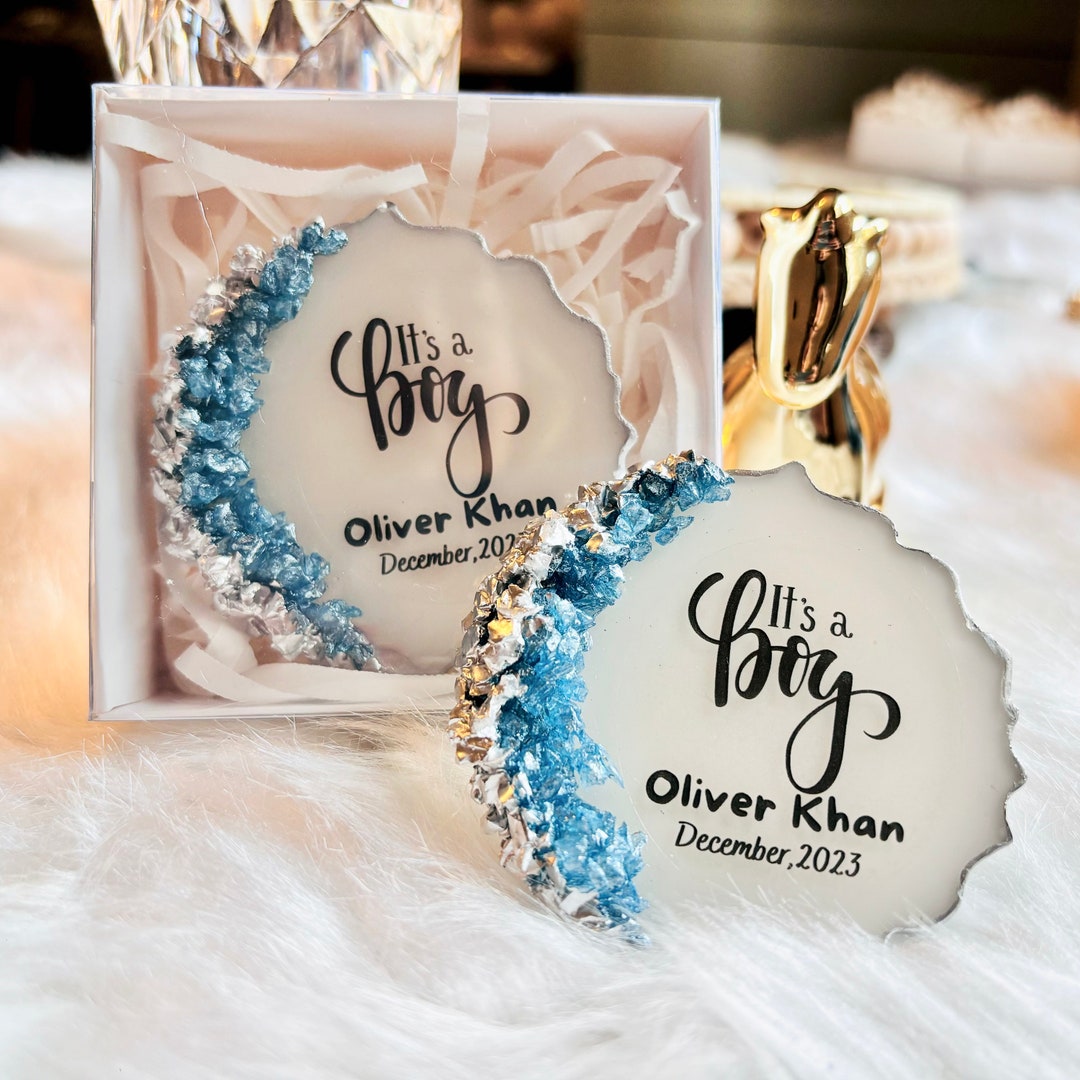 Personalized Epoxy Baby Shower Magnet Favors, Save the Date Magnet ...