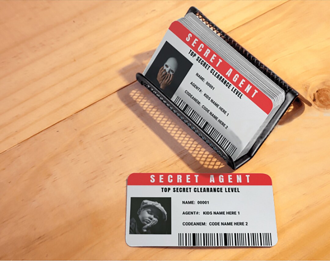 Secret Agent ID Card Templatespy Birthday Party Editable With - Etsy