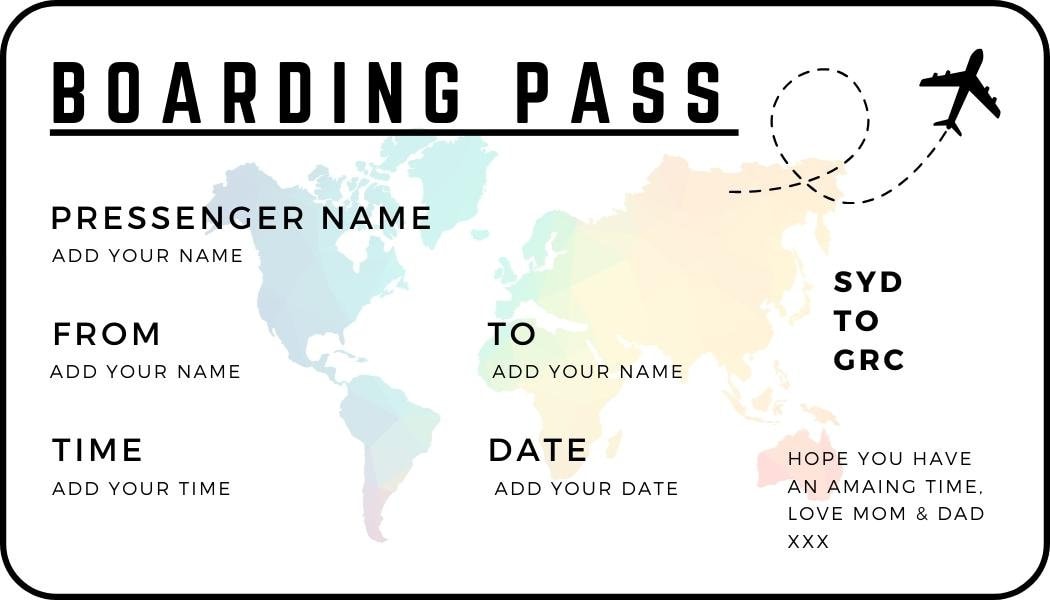 Customize Boarding Pass Id Card Template With Canva - Etsy Australia