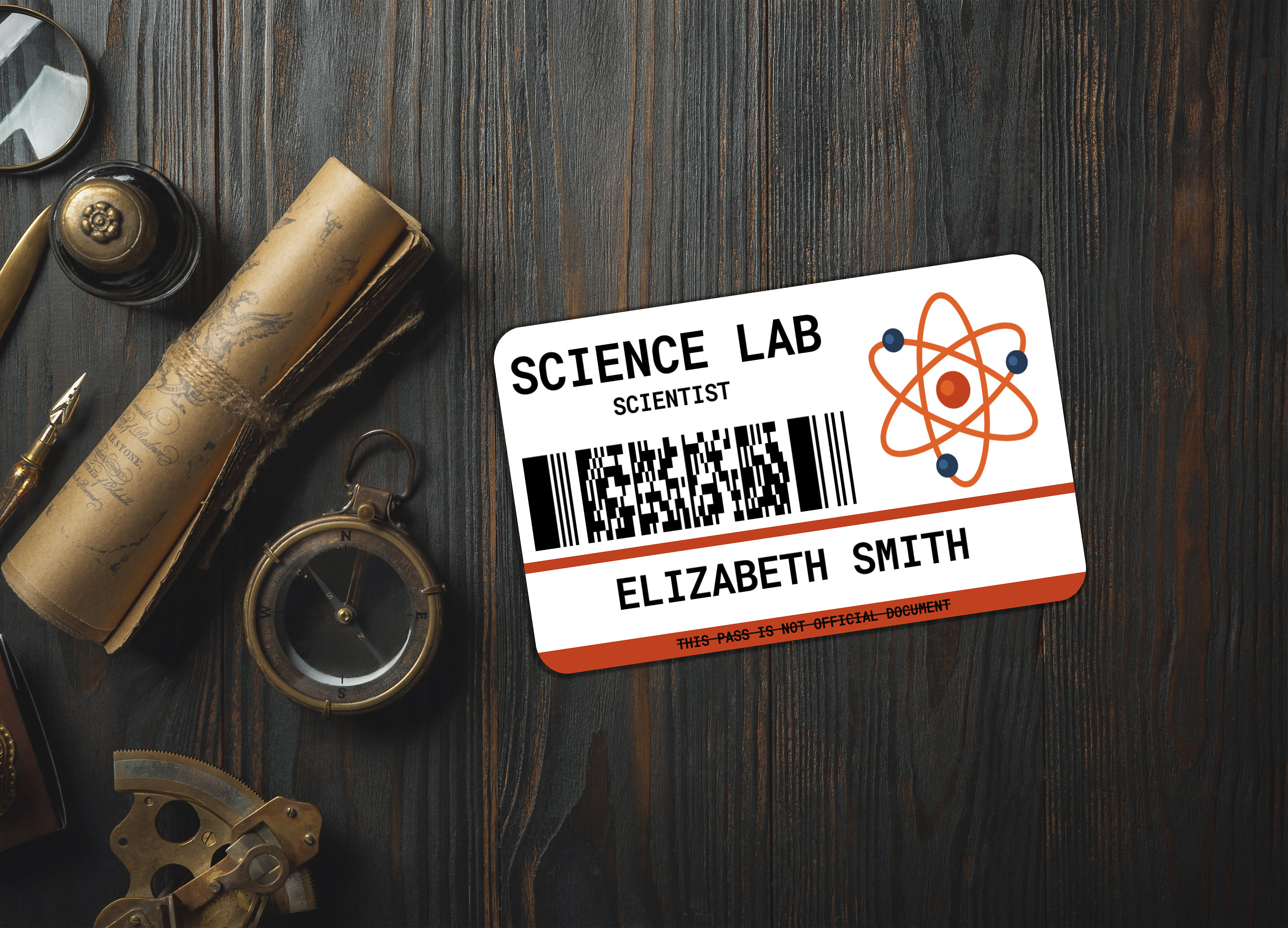 Science ID Badge and Id Card Template, Scientist Name Tag,scientist ...