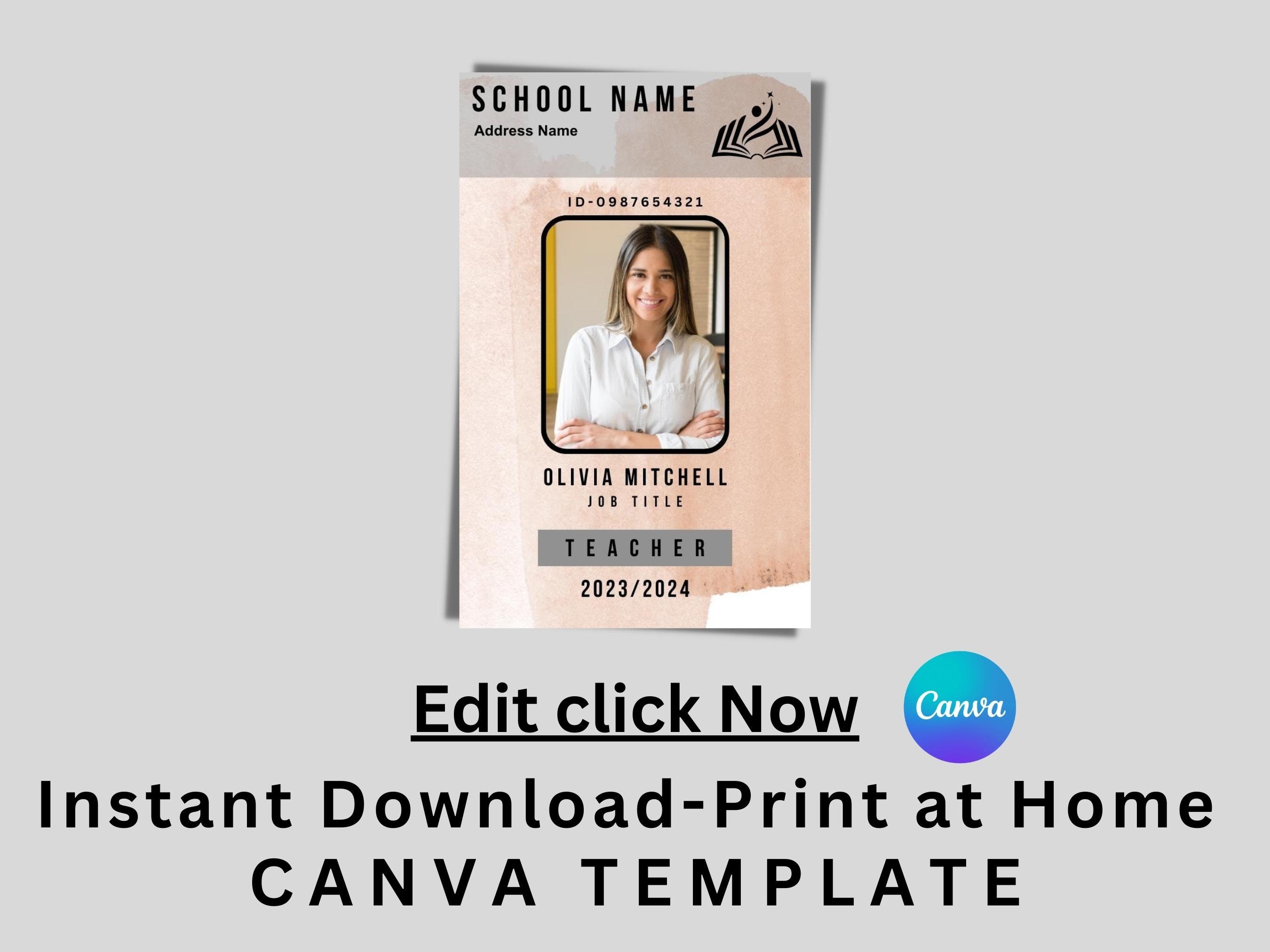 Homeschool Teacher Identification Card, Student ID, Teacher ID ...