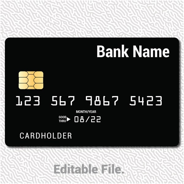 Debit Card Template - Etsy
