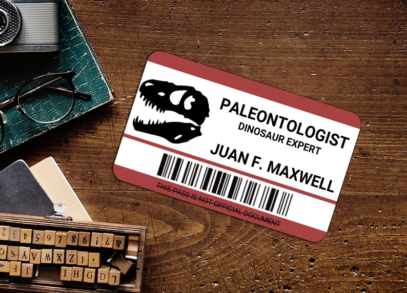 Paleontologist ID Badge and ID Card Template. Halloween - Etsy