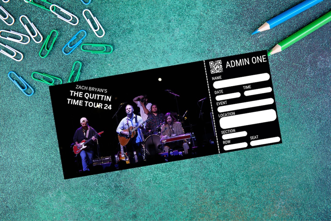 Printable Zach Bryan Concert Ticket, Surprise Gift, Zach Bryan Ticket ...