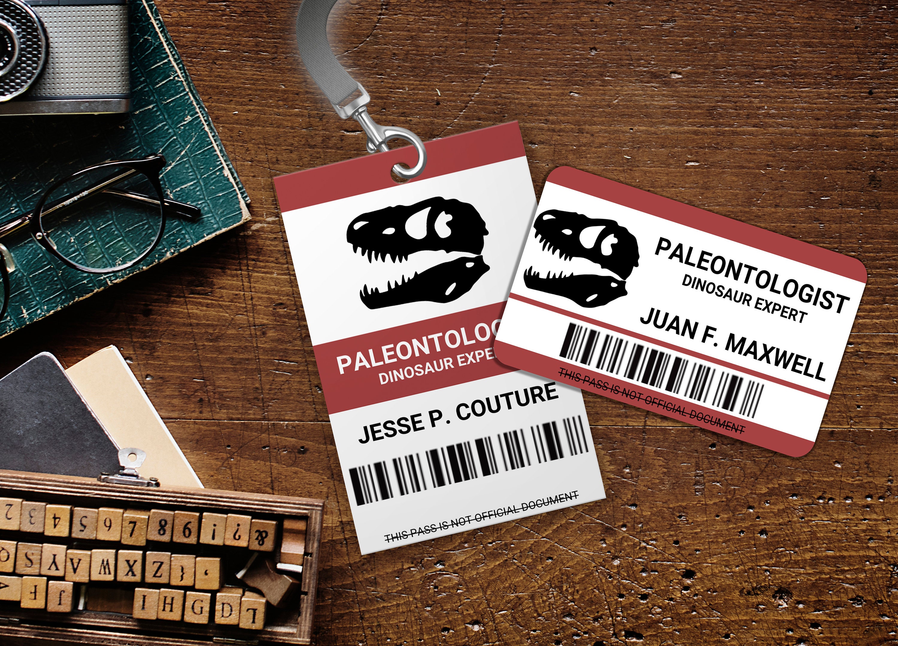Paleontologist ID Badge and ID Card Template. Halloween - Etsy