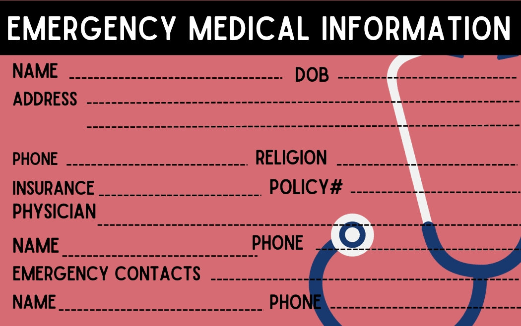 Medical ID Card Template Editable - Etsy