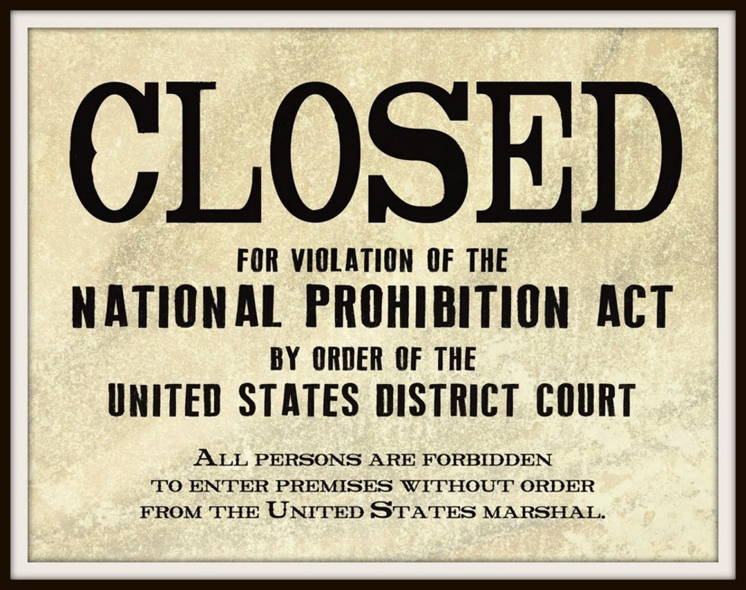 Art Print USA Prohibition Notice 1920s Art Print - Etsy