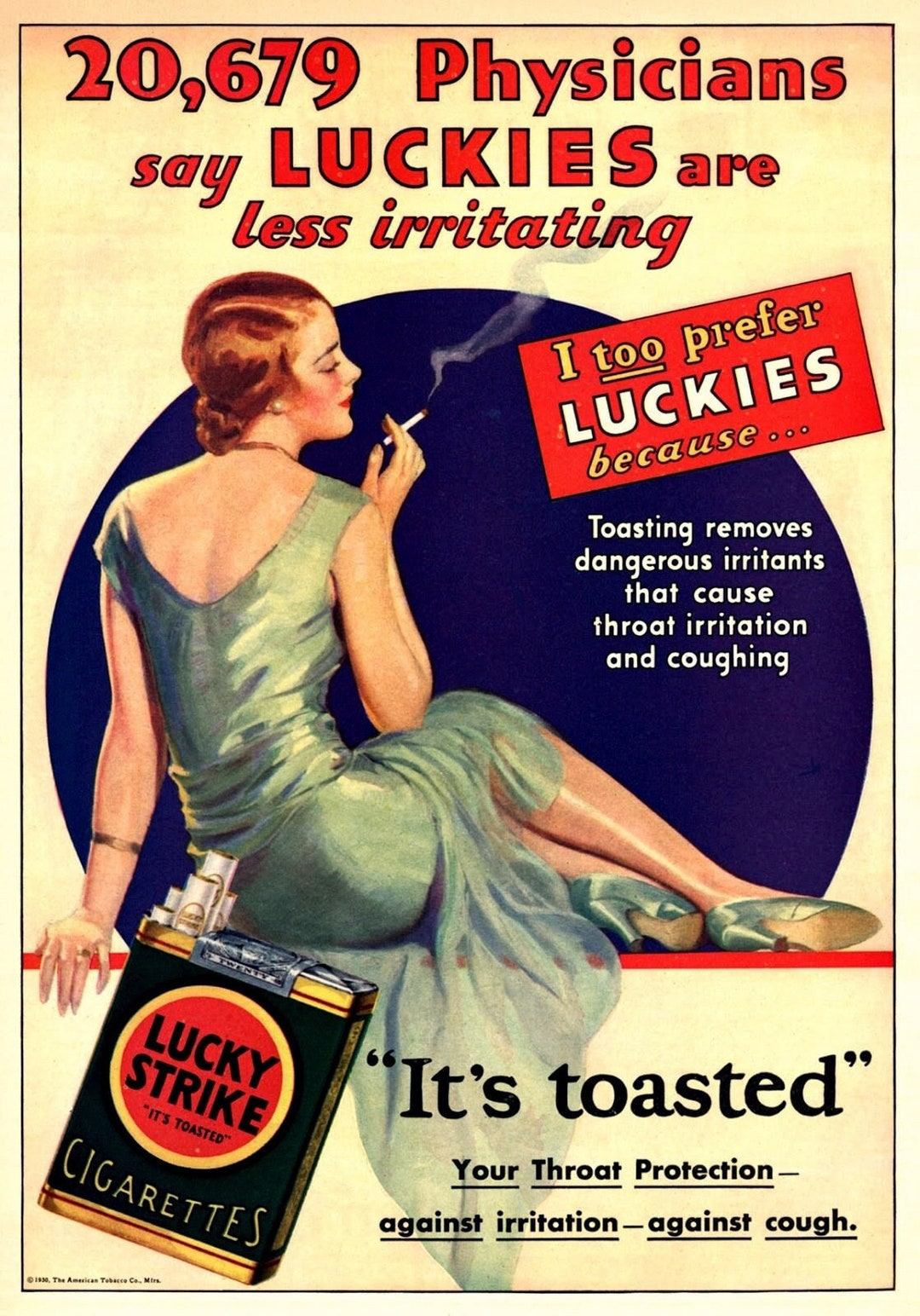 Art Print Lucky Strike Cigarette Ad 1930s Poster Print - Etsy