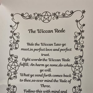 Wiccan Rede Short Version, Poster A4, Wiccan,pagan Digital Download - Etsy