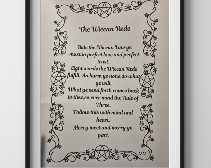 Wiccan Rede Short Version, Poster A4, Wiccan,pagan Digital Download - Etsy
