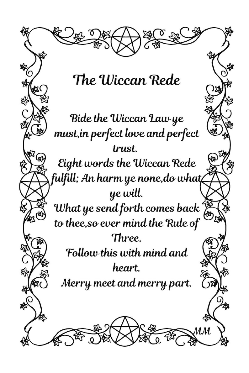 Wiccan Rede Short Version, Poster A4, Wiccan,pagan Digital Download - Etsy