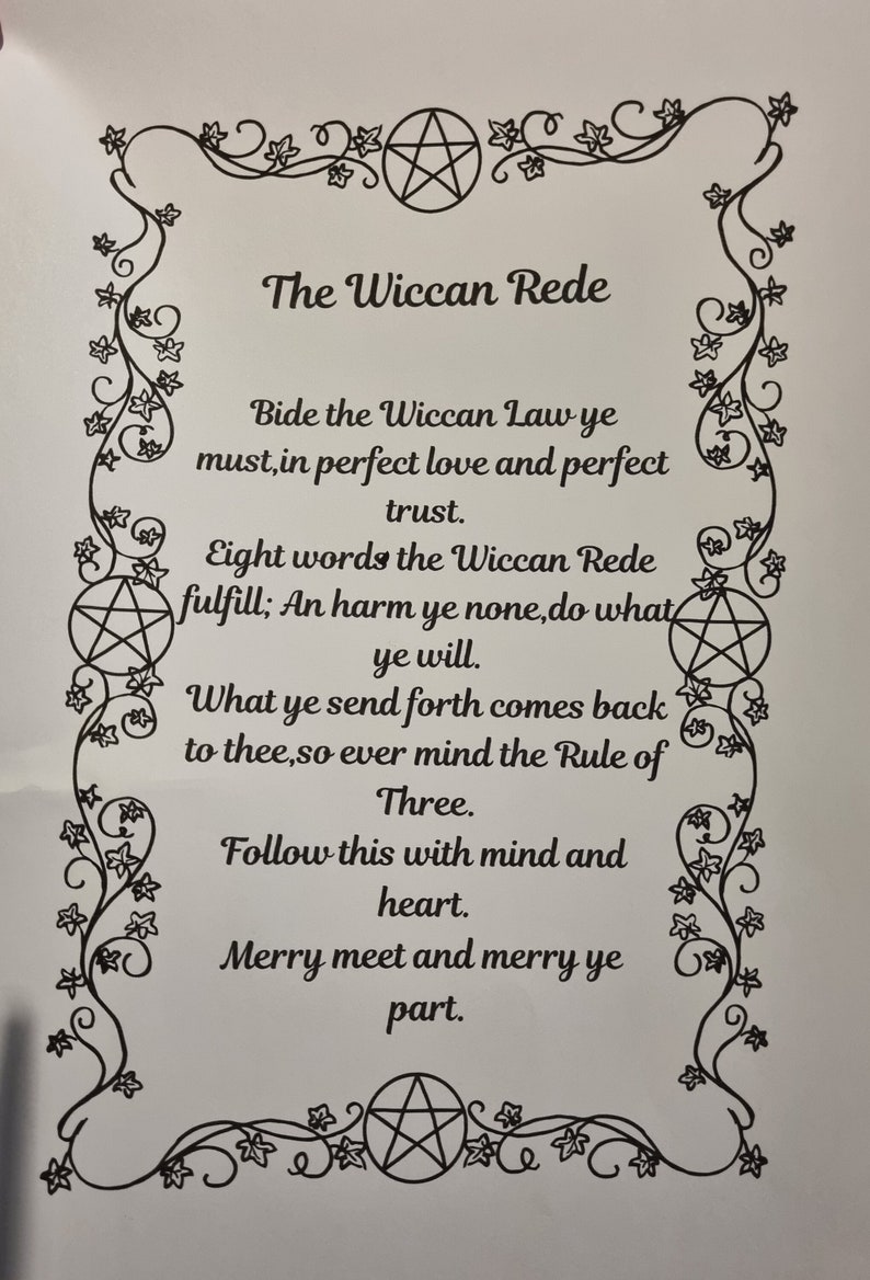 Wiccan Rede Short Version, Poster A4, Wiccan,pagan Digital Download - Etsy