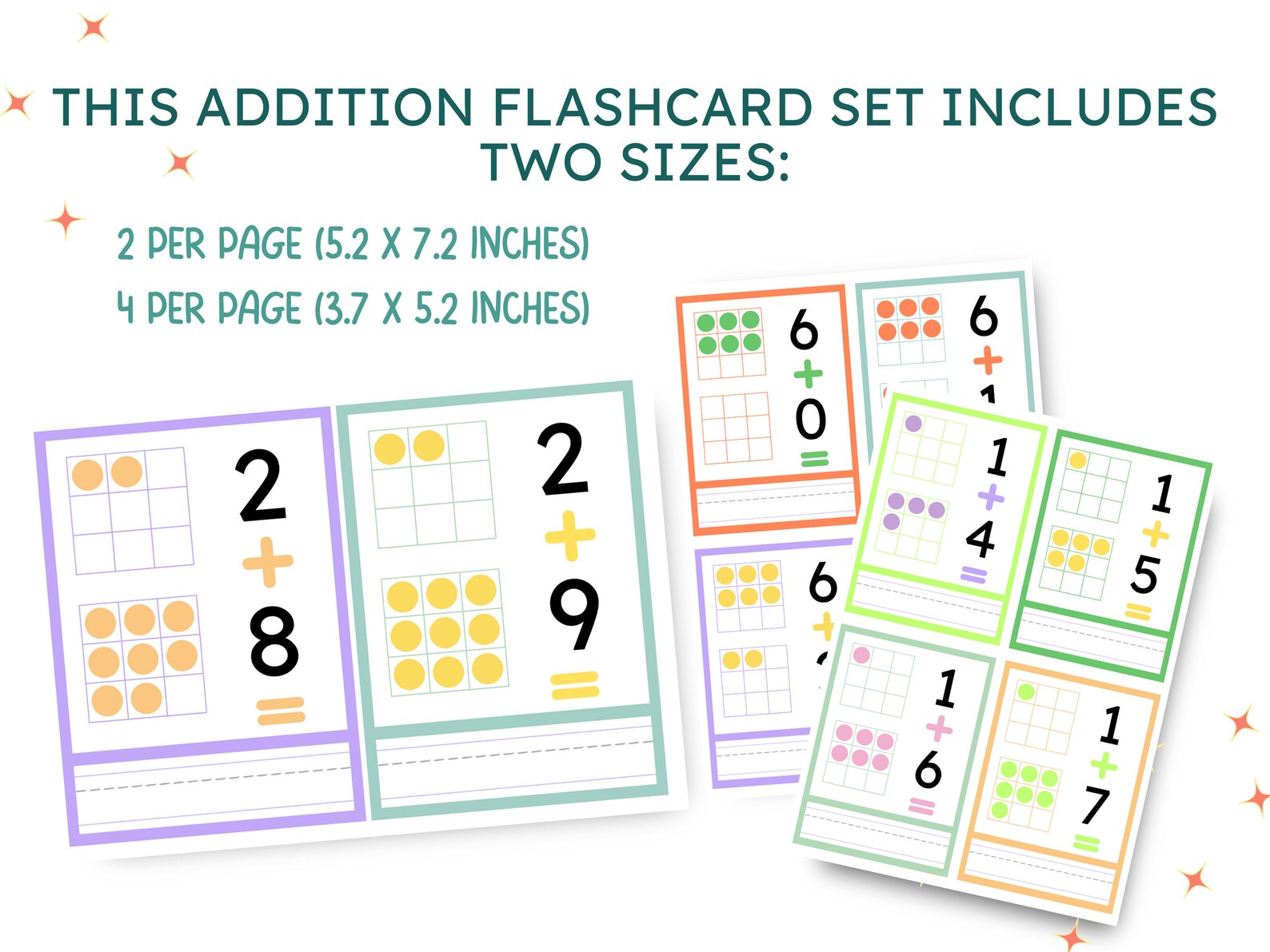 Printable Addition Flash Cards Math Facts Flashcards Guided Sums Facts ...