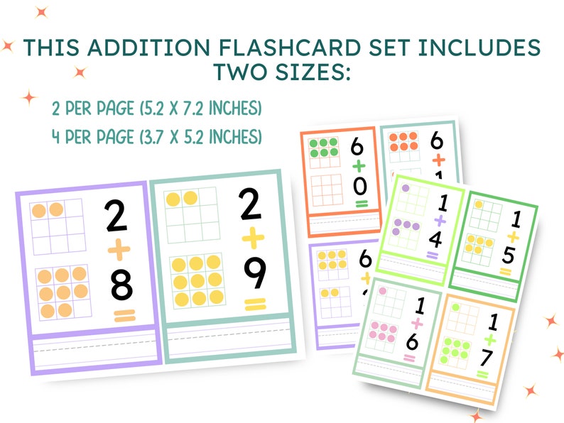 Printable Addition Flash Cards | Math Facts Flashcards | Guided Sums ...