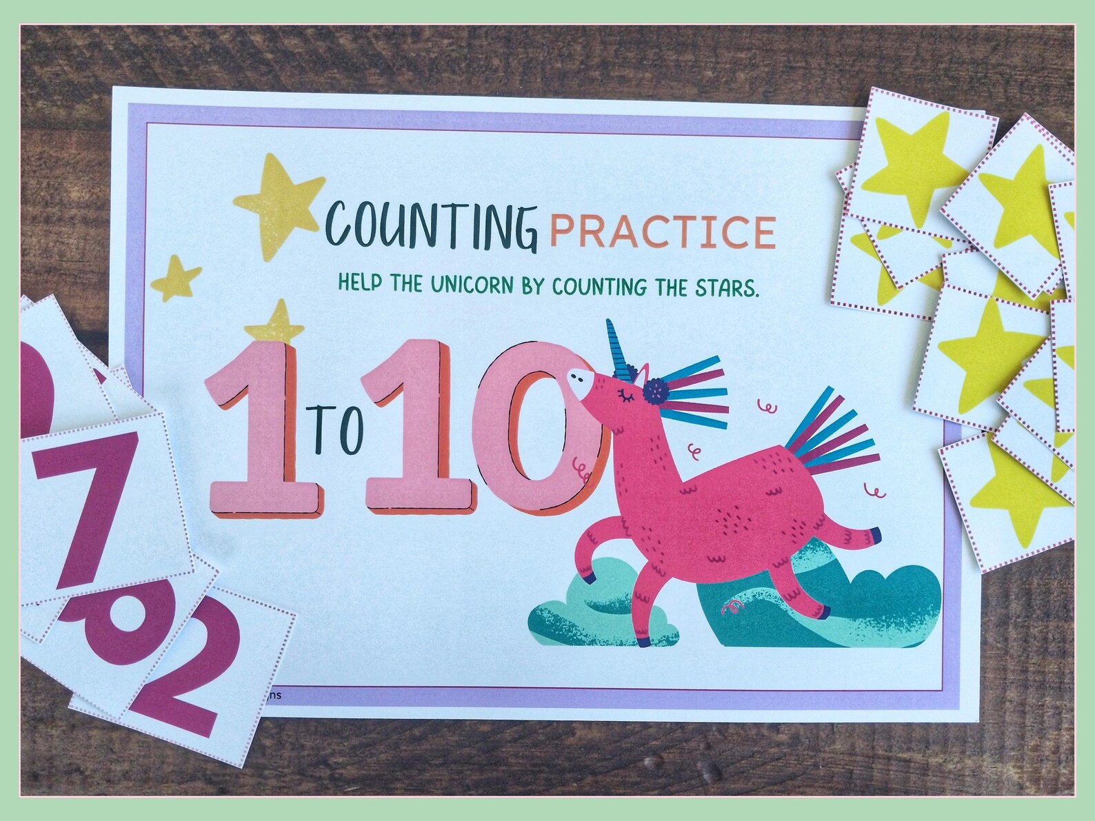 Unicorn Counting Activity: Count and Match to Number 10 (PDF Printable ...