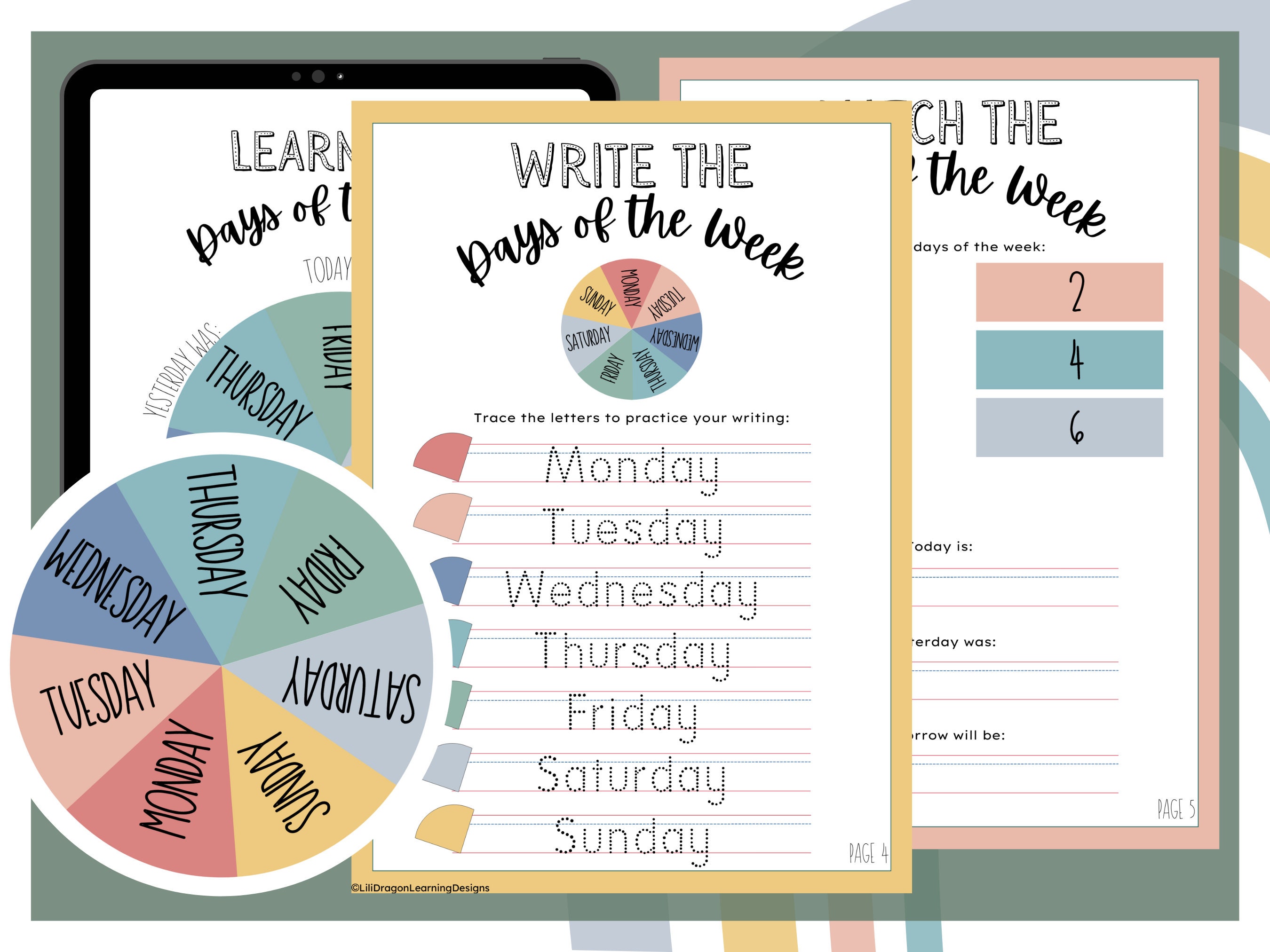 Days of the Week Wheel Printable for Preschool & Homeschool, Monday ...