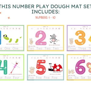Numbers Play Dough Mats, Preschool Printables, Letter Tracing, Counting ...