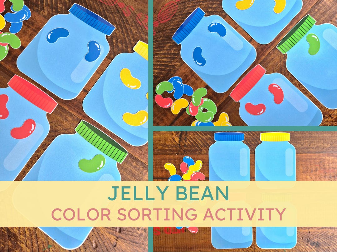 Jelly Bean Color Sorting Activity: Preschool Printable (PDF Download ...