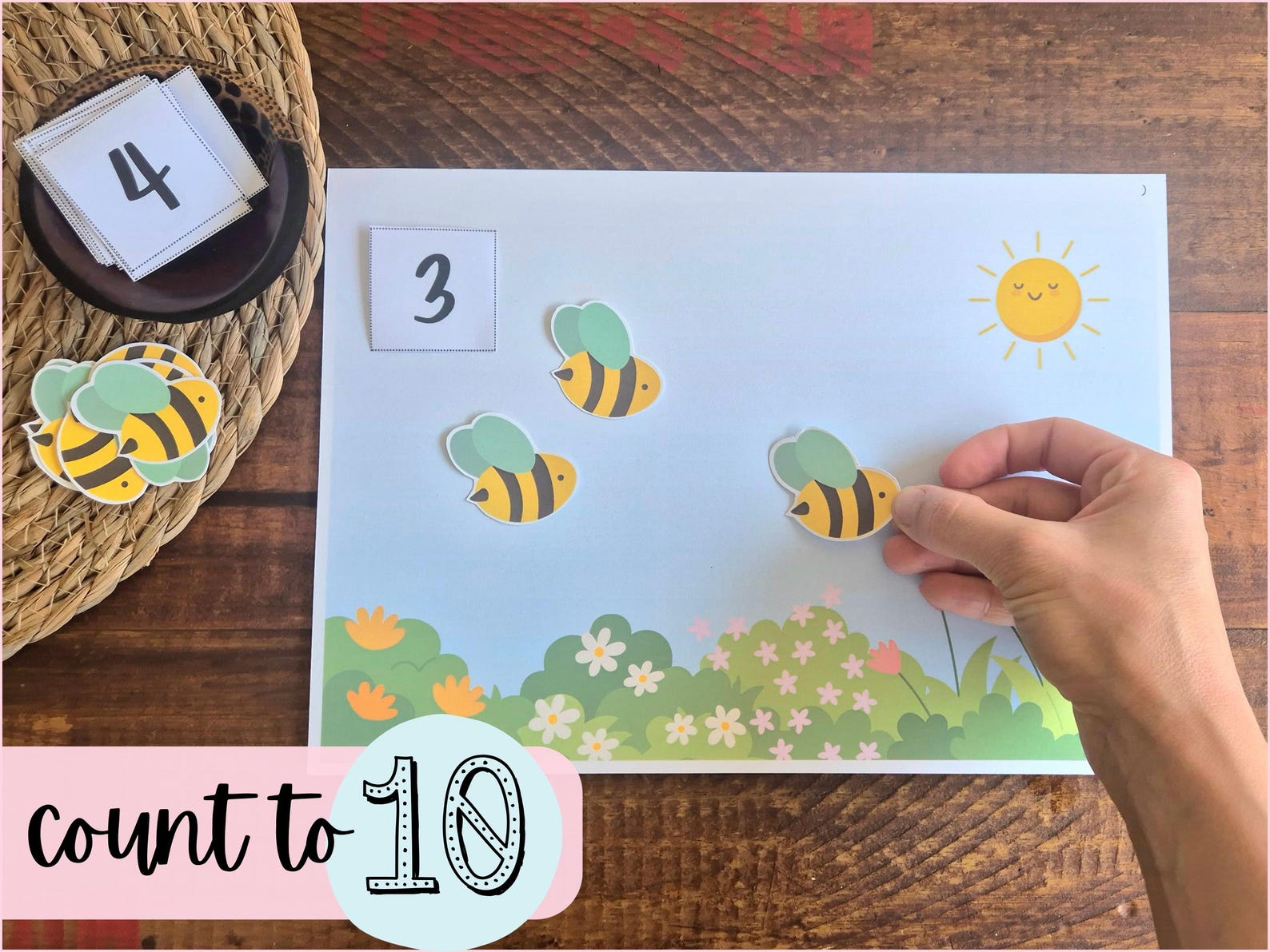 Counting to 10 Activity for Toddlers and Preschool Cut and Count Mat ...