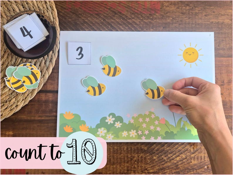 Counting to 10 Activity for Toddlers and Preschool Cut and Count Mat ...