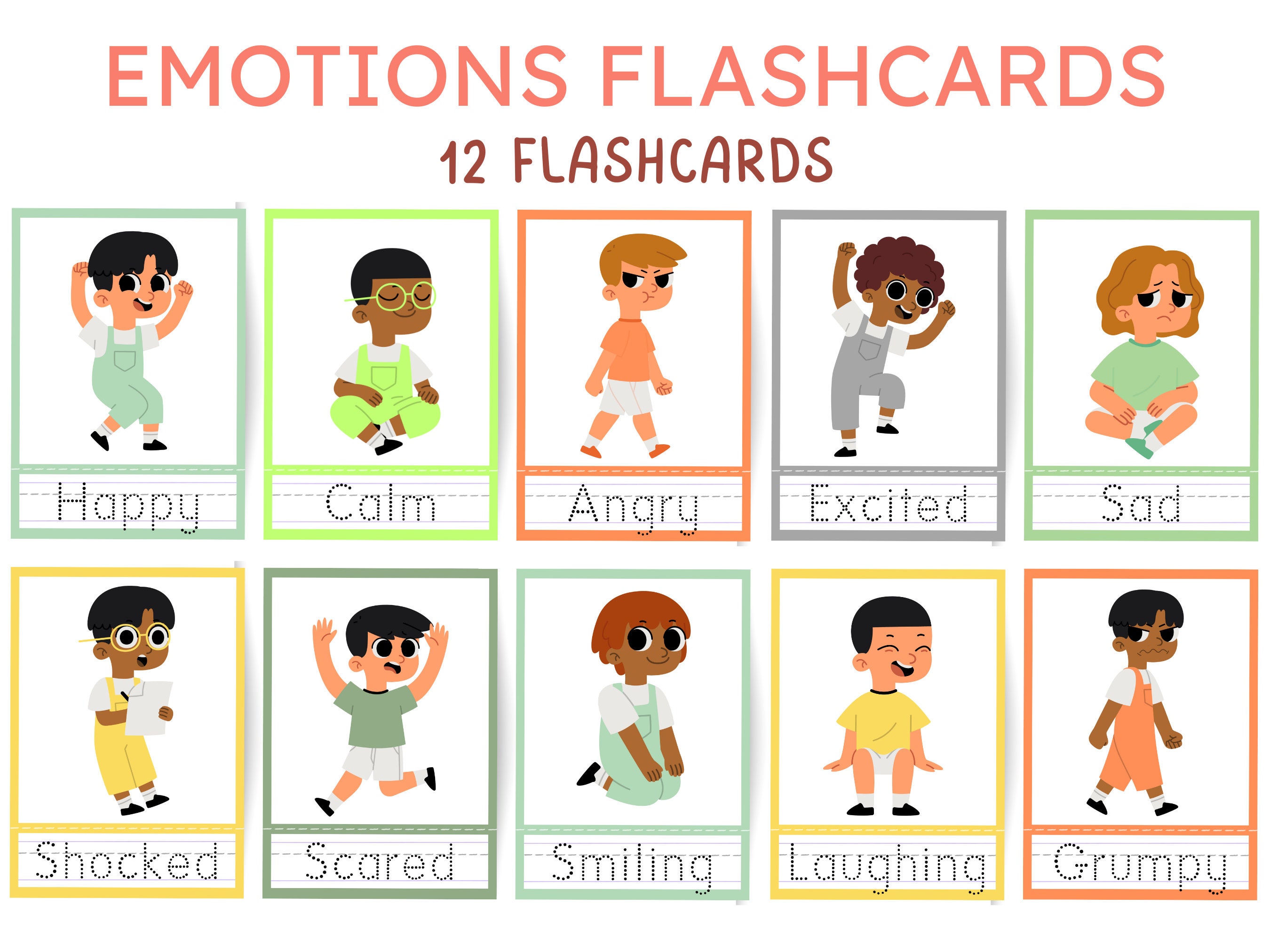 Printable Emotions Flashcards, Emotion and Feelings Flash Cards ...