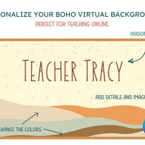 Boho Virtual Teaching Background, Online Teaching Backdrop, ESL ...
