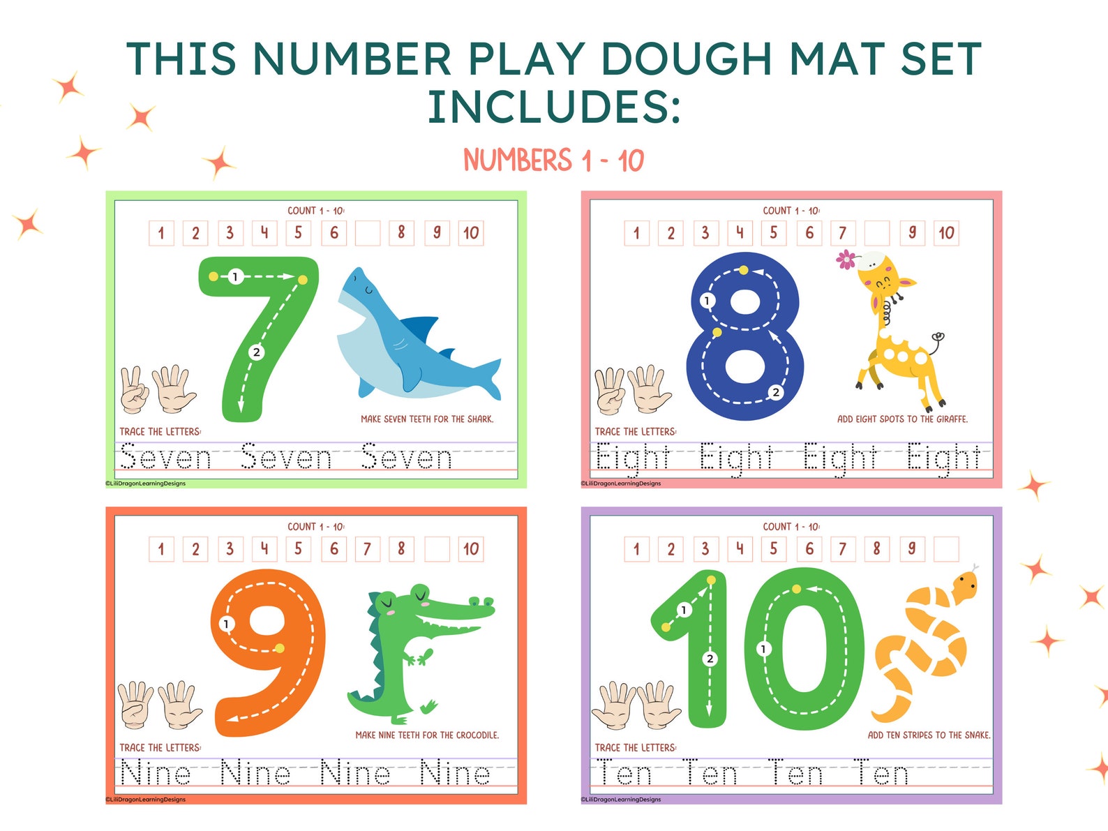 Numbers Play Dough Mats Preschool Printables Letter Tracing - Etsy