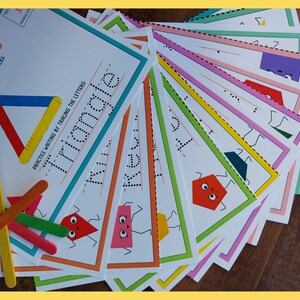 Shapes Popsicle Sticks Activity: Fine Motor Skills Worksheet (digital ...
