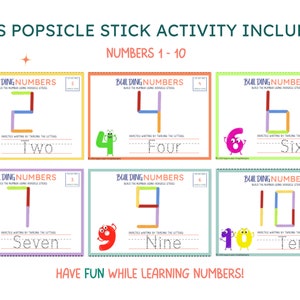 Popsicle Sticks Number Game: Montessori Toddler Activity (digital ...