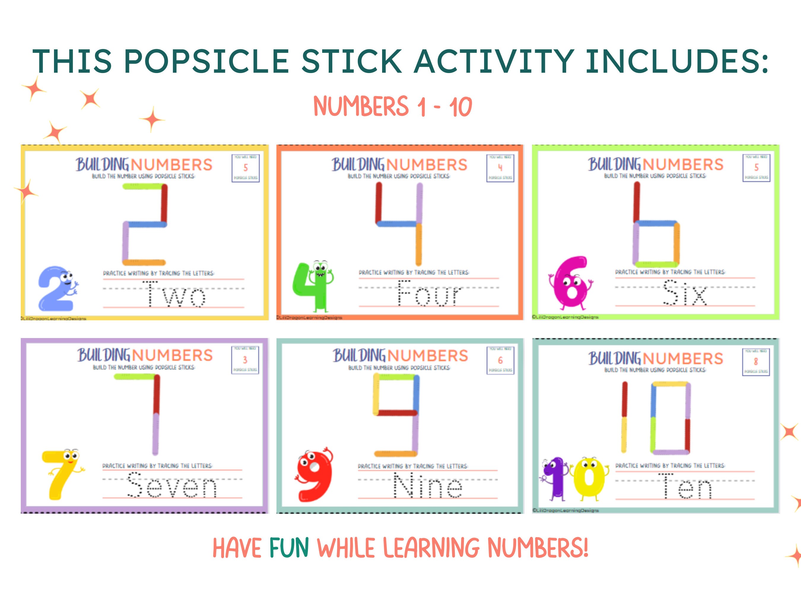 Numbers Activity for Toddlers, Popsicle Sticks Number Game, Montessori ...