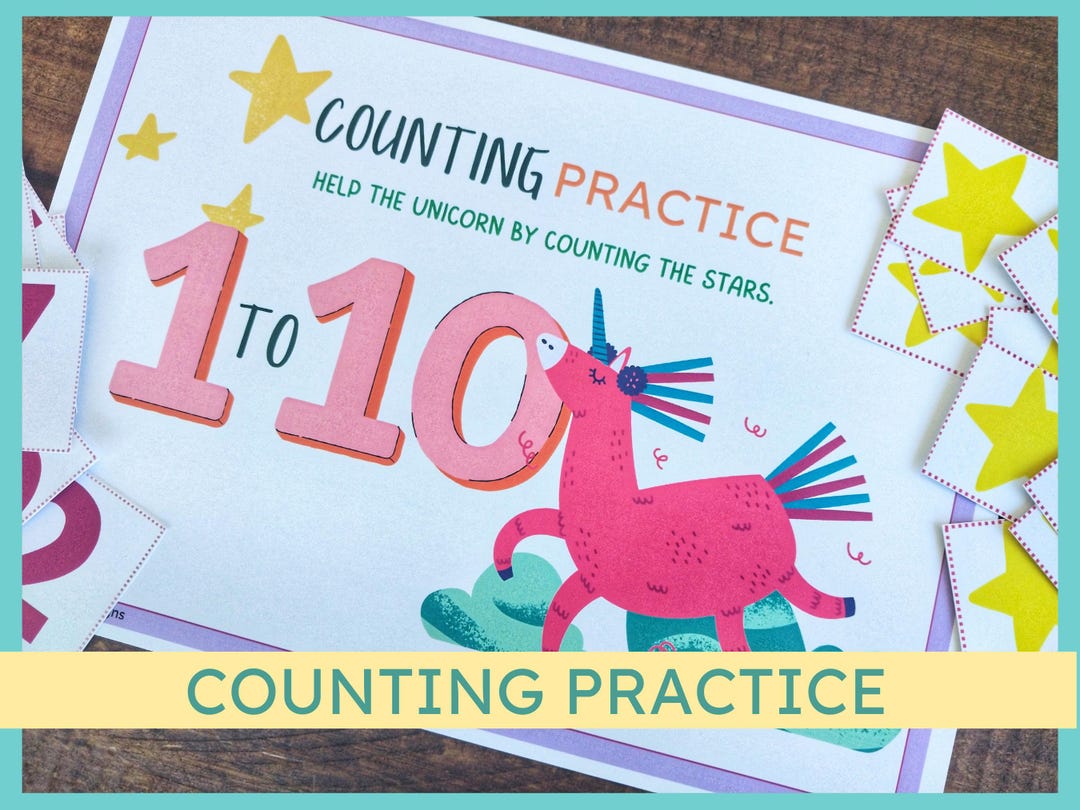 Unicorn Counting Activity: Count and Match to Number 10 (PDF Printable ...
