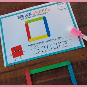 Shapes Popsicle Sticks Activity | Fine Motor Skills | Shape Activities ...