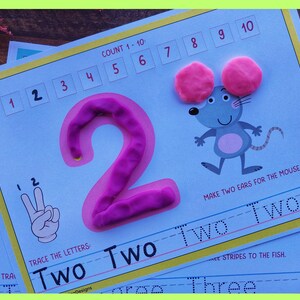 Numbers Play Dough Mats, Preschool Printables, Letter Tracing, Counting ...